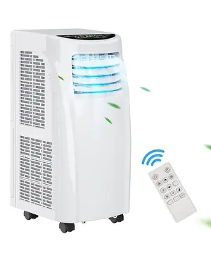 COSTWAY 8,000btu Portable Air Conditioner & Dehumidifier Function Remote - White