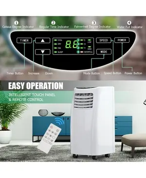 COSTWAY 8,000btu Portable Air Conditioner & Dehumidifier Function Remote