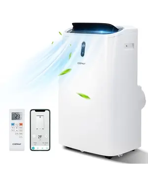 COSTWAY 12000 Btu Portable Air Conditioner 4-in-1 Air Cooler - White