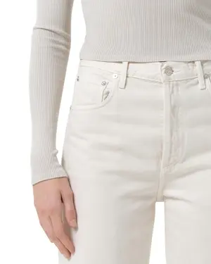 AGOLDE Ren High-rise Wide-leg Ankle Jeans - Brown Rice