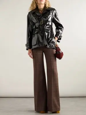 Chloé Belted Coated Cotton-canvas Jacket