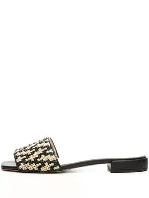 POCHE PARIS Woven Flat Sandals - Neutrals