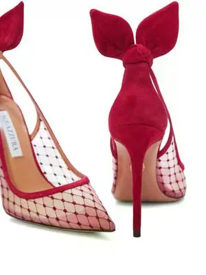 AQUAZZURA Mesh-panelled Stiletto Pumps - Red