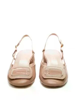 POCHE PARIS Block-heel Slingback Pumps