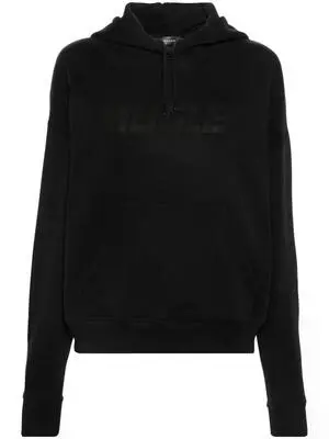 MUGLER Logo-raised Hoodie - Black