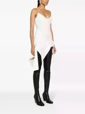 MUGLER Asymmetric Bustier Mini Dress - Neutrals