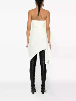 MUGLER Asymmetric Bustier Mini Dress - Neutrals