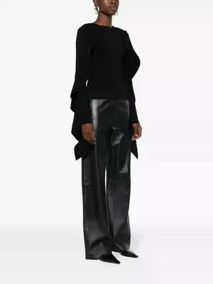 MUGLER Asymmetric Knitted Top