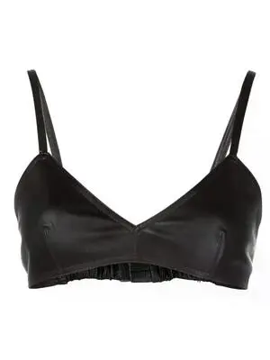 THE MANNEI Sierra Leather Bralette - Brown