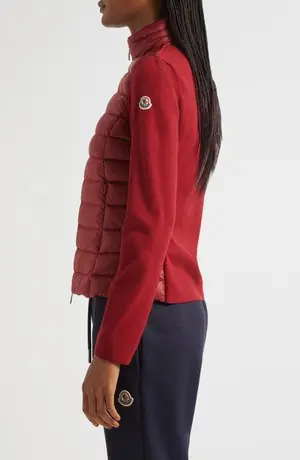 Moncler Virgin Wool-blend Knit & Down Cardigan
