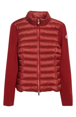 Moncler Virgin Wool-blend Knit & Down Cardigan