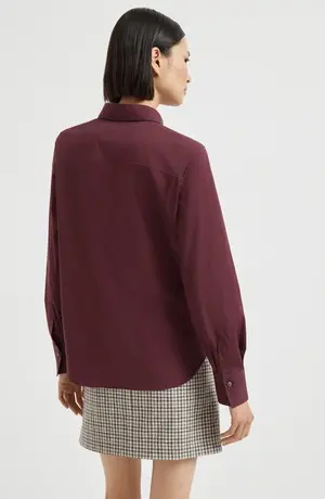 Brunello Cucinelli Shirt With Monili - Burgundy
