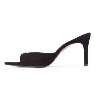 BLACK SUEDE STUDIO Brea 80 Suede Mule - Black Suede