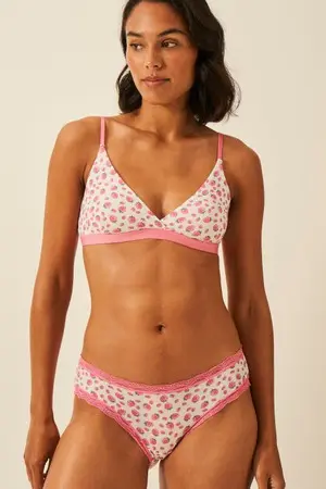 STRIPE & STARE The Crossover Bra & Original Kinicker Set Raspberry