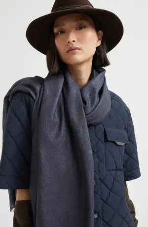Brunello Cucinelli Sparkling Scarf - Blue