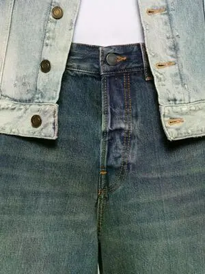HAIKURE High-waist Wide-leg Jeans With Logo Patch