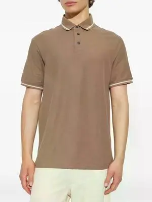 Emporio Armani Tipped Polo Shirt - Neutrals