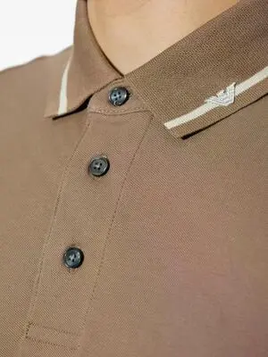 Emporio Armani Tipped Polo Shirt - Neutrals