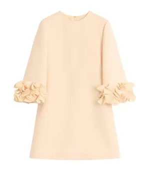 Valentino Garavani Crepe Couture Mini Dress With Ruffled Sleeves