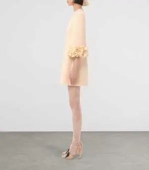 Valentino Garavani Crepe Couture Mini Dress With Ruffled Sleeves