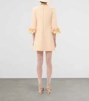 Valentino Garavani Crepe Couture Mini Dress With Ruffled Sleeves