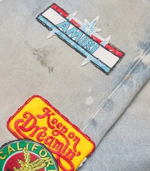 Amiri Station Patch Denim Shorts