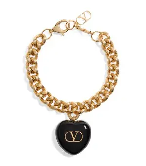 Valentino Garavani Enamel Coeur Royal Bracelet - Black
