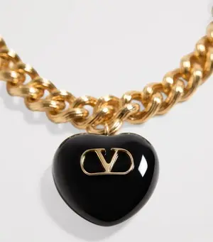 Valentino Garavani Enamel Coeur Royal Bracelet - Black