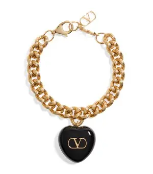 Valentino Garavani Enamel Coeur Royal Bracelet - Black