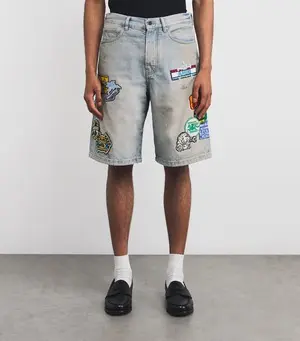 Amiri Station Patch Denim Shorts