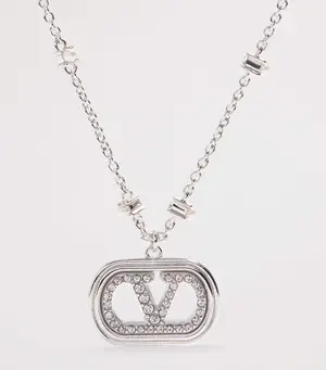 Valentino Garavani Ovalette Vlogo Pendant Necklace