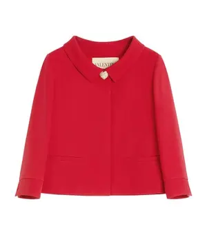 Valentino Garavani Wool-silk Embellished Jacket - Red