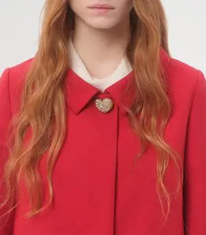 Valentino Garavani Wool-silk Embellished Jacket - Red