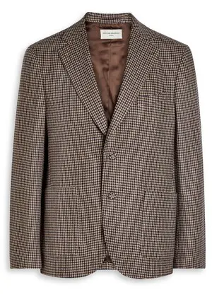 Officine Générale Houndstooth Wool-blend Blazer - Brown