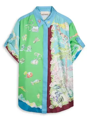 ALEMAIS Printed Silk-twill Shirt - Multicoloured