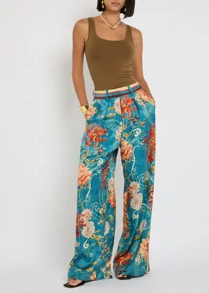 ALEMAIS Alémais Fletcher Printed Satin Trousers