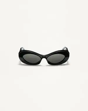 Valentino Garavani Narrow Oval Sunglasses - Black/grey
