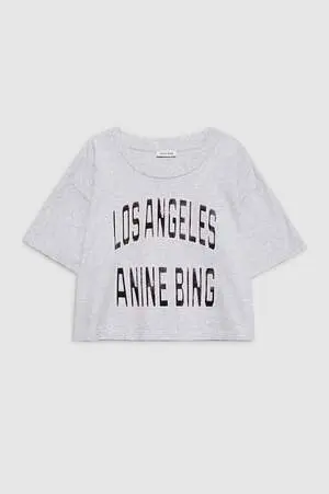 ANINE BING Johnny Cropped Tee - Grey