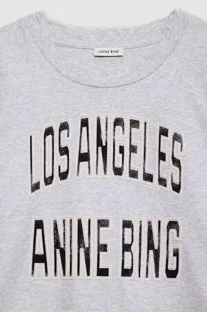 ANINE BING Johnny Cropped Tee - Grey