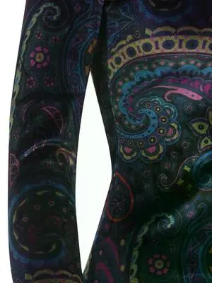 Etro Paisley-print Velvet T-shirt - Black