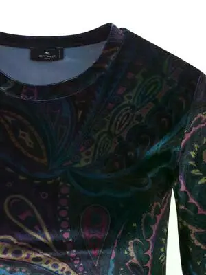 Etro Paisley-print Velvet T-shirt - Black