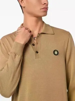 BILLIONAIRE Logo-appliqué Polo Shirt - Neutrals