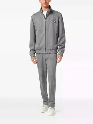 BILLIONAIRE Pinstripe Zip-up Jacket - Grey