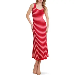 FREEMARKET Striped Ribbed Midi Dress