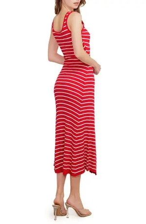 FREEMARKET Striped Ribbed Midi Dress