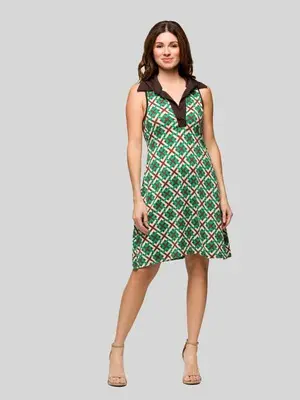 24SEVEN COMFORT APPAREL Sleeveless Collared Mini Dress