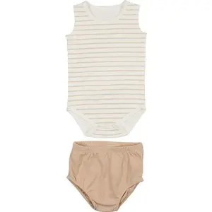 MANIÈRE Stripe Bodysuit & Bloomers Set
