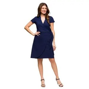 24seven Comfort Apparel Mandarin Collar Day Dresses