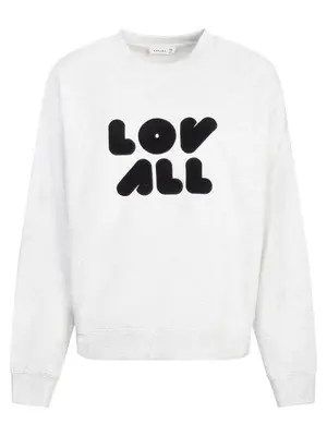 LOVALL Oversized Long Sleeve Sweatshirt - Light Grey Marl