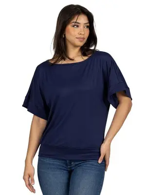 24seven Comfort Apparel Boatneck Kaftans Tunics